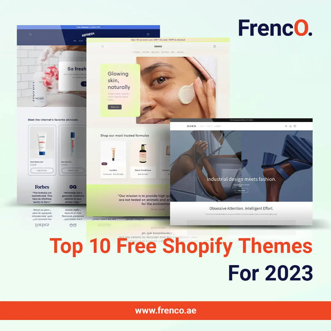 The Top 10 Free Shopify Themes For 2024 | Frenco.ae